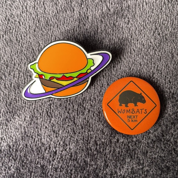 Jewelry | Wombat Burger Pin | Poshmark
